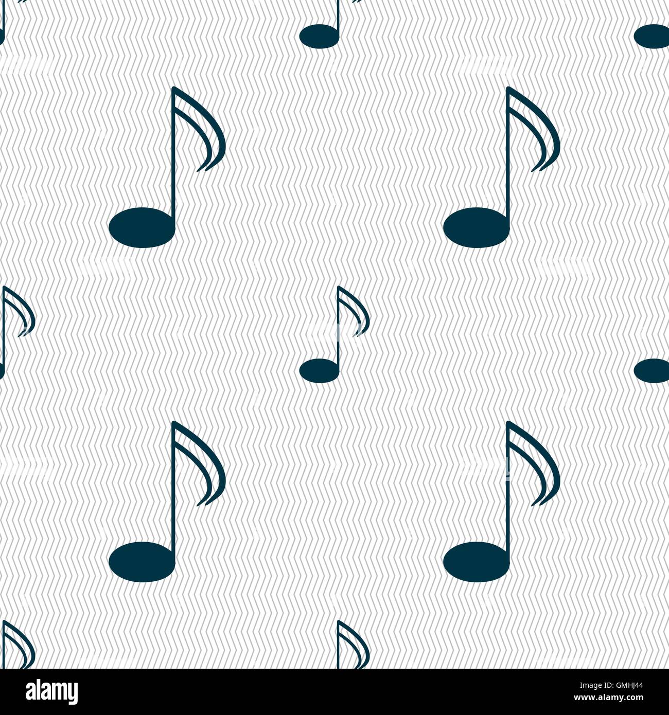 Music note sign icon. Musical symbol. Seamless abstract background with ...