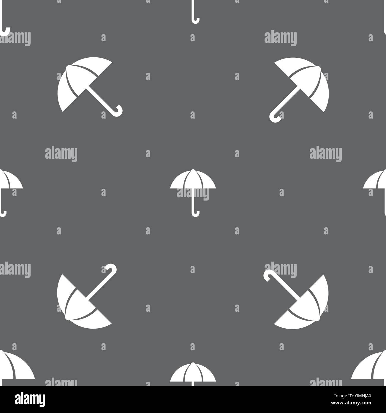 Umbrella sign icon. Rain protection symbol. Seamless pattern on a gray ...