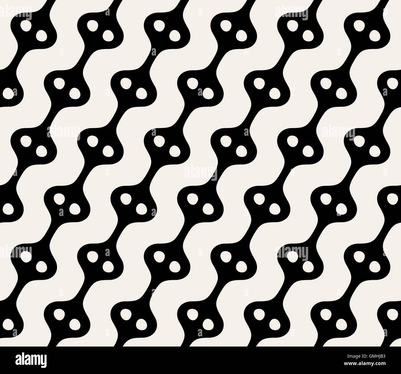 Vector Seamless Black And White Circles Parallel Lines Pattern Stock ...
