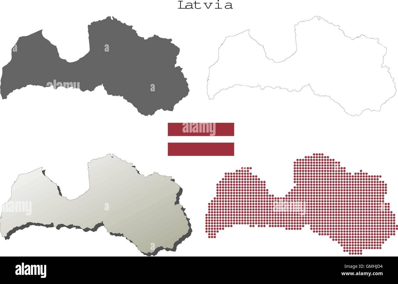 Latvia outline map set Stock Vector Image & Art - Alamy