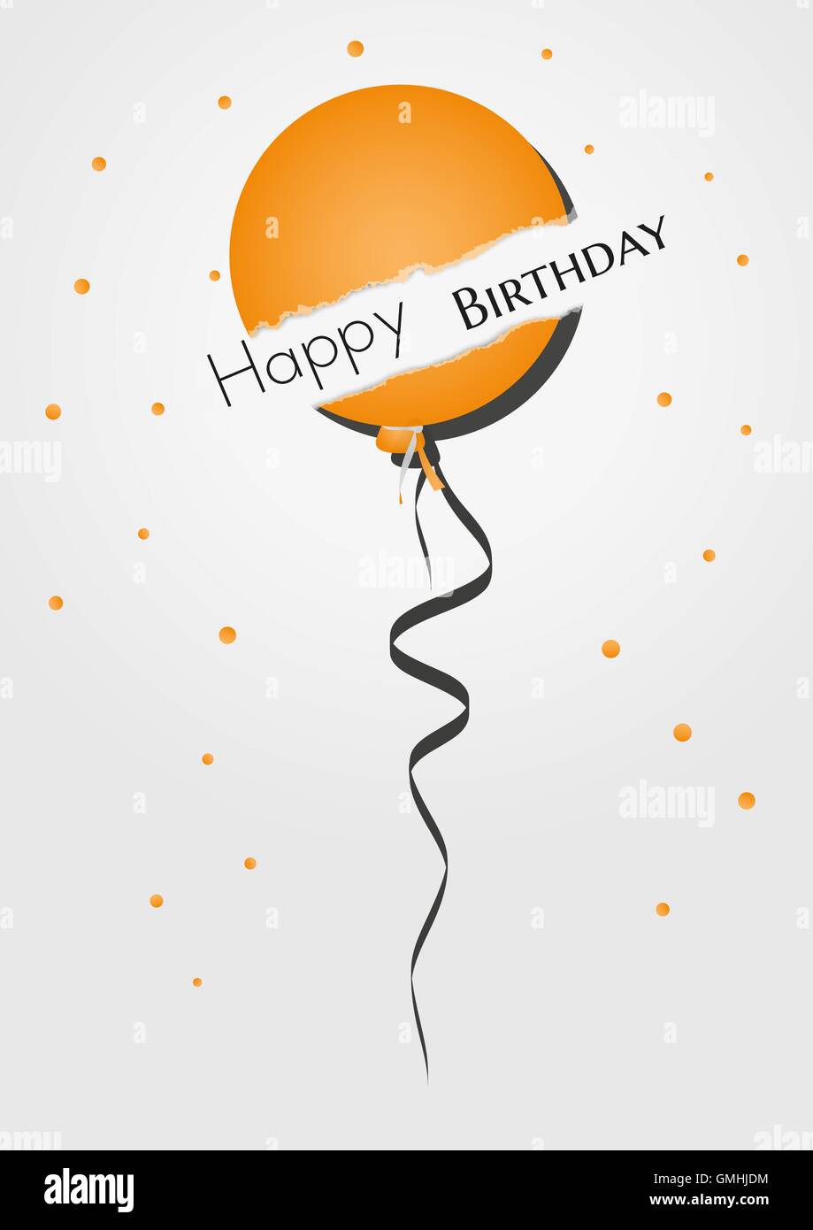 birthday card with broken balloon Stock Vector Image & Art - Alamy
