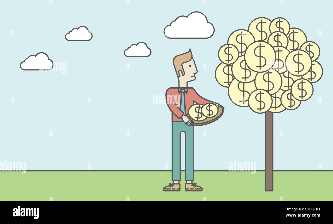 Man catching dollar coins Stock Vector Image & Art - Alamy