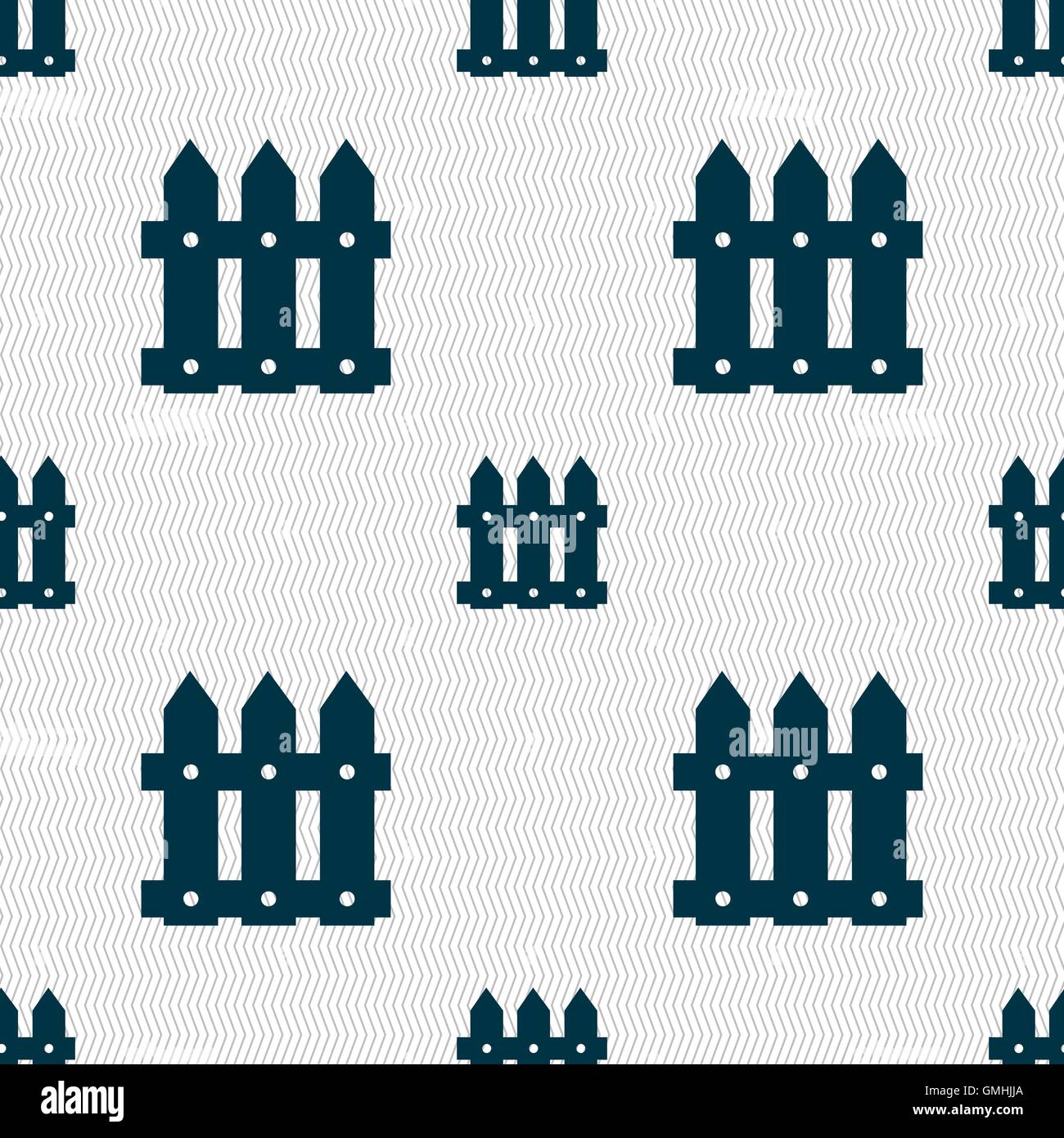 Fence icon sign. Seamless abstract background with geometric shapes ...