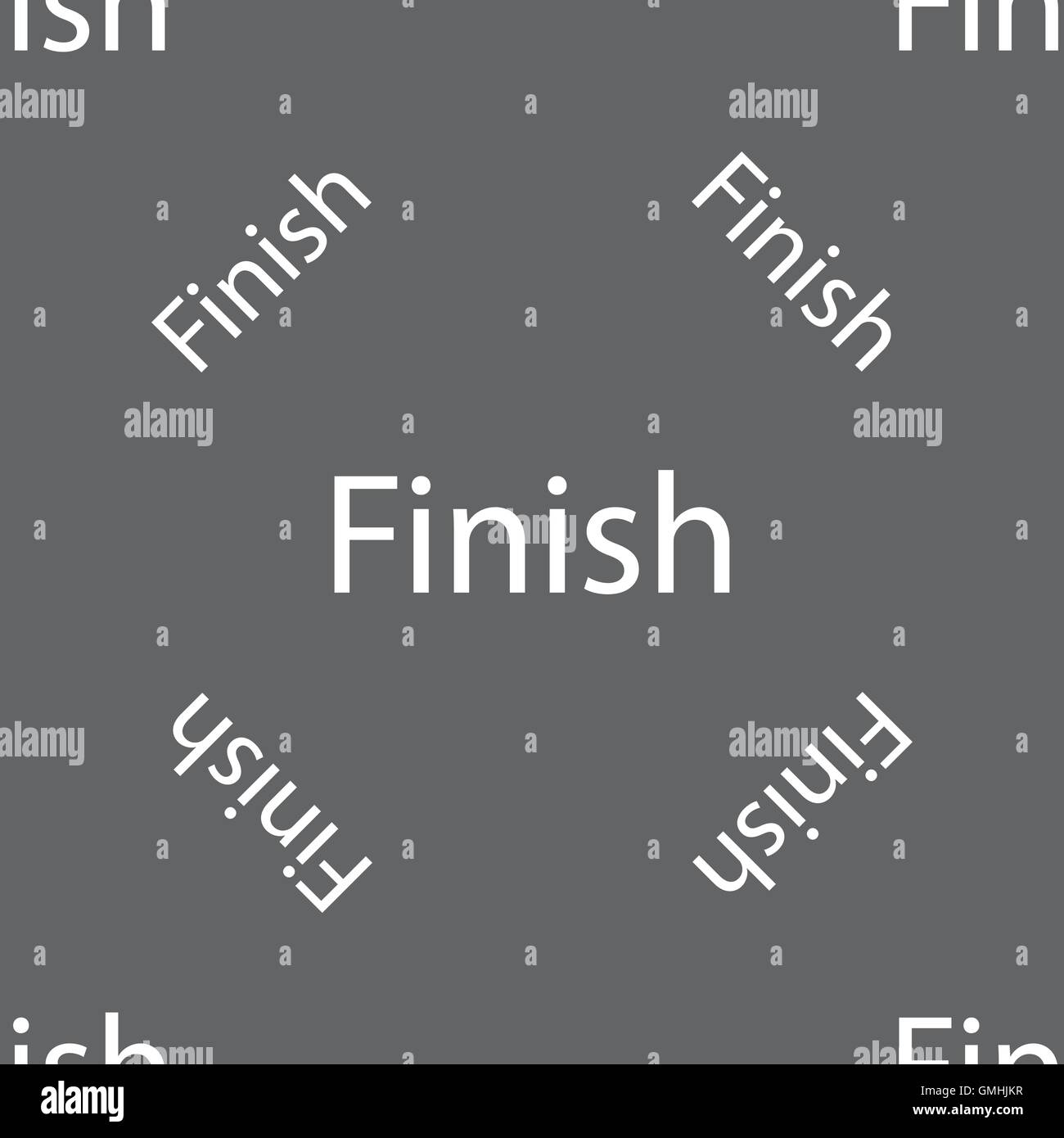 Finish sign icon. Power button. Seamless pattern on a gray background ...