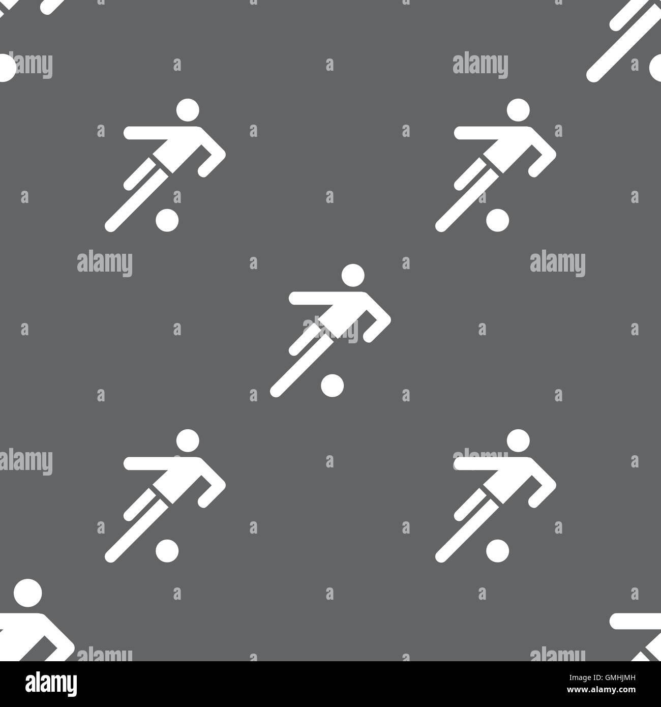 football player icon. Seamless pattern on a gray background. Vector ...