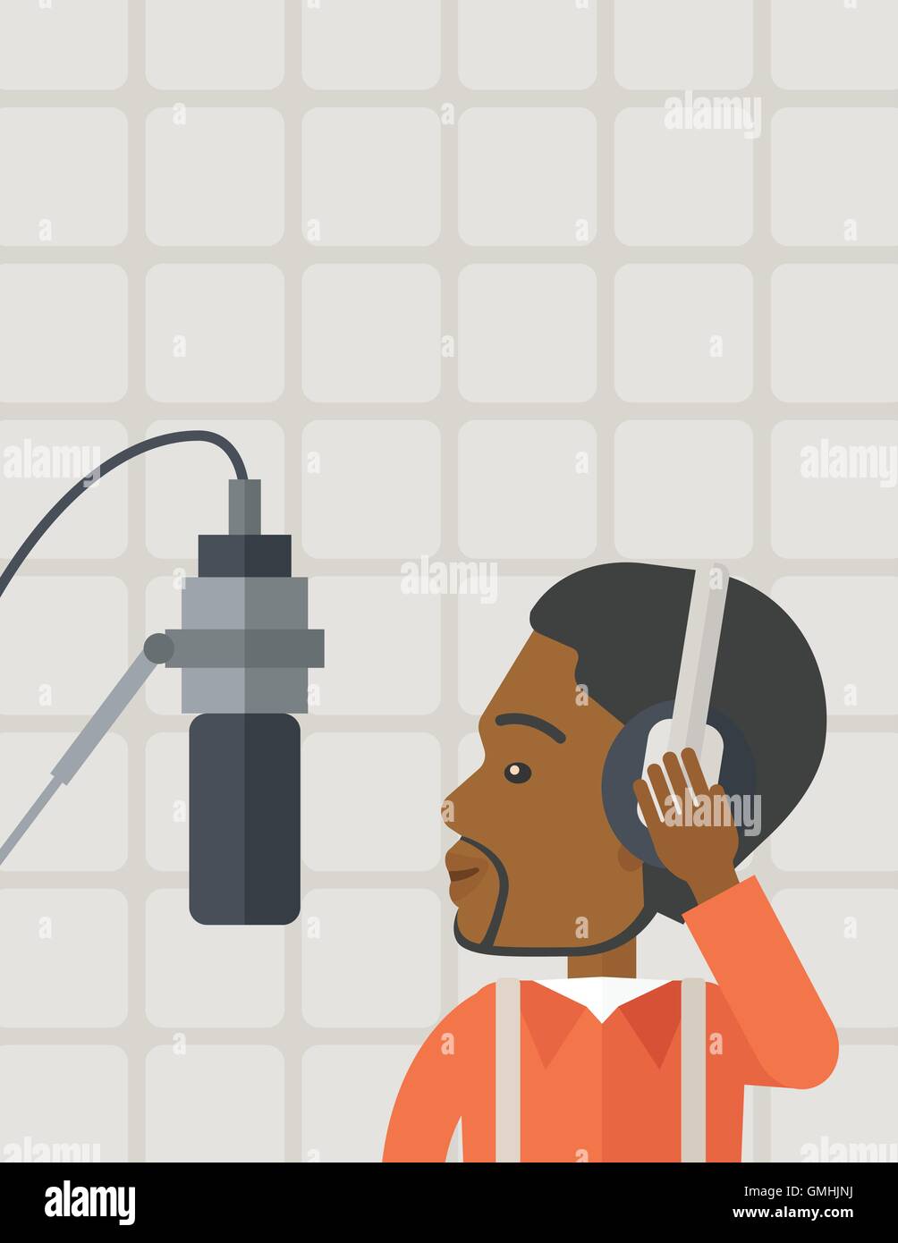 Radio host headphones man Stock Vector Images - Alamy