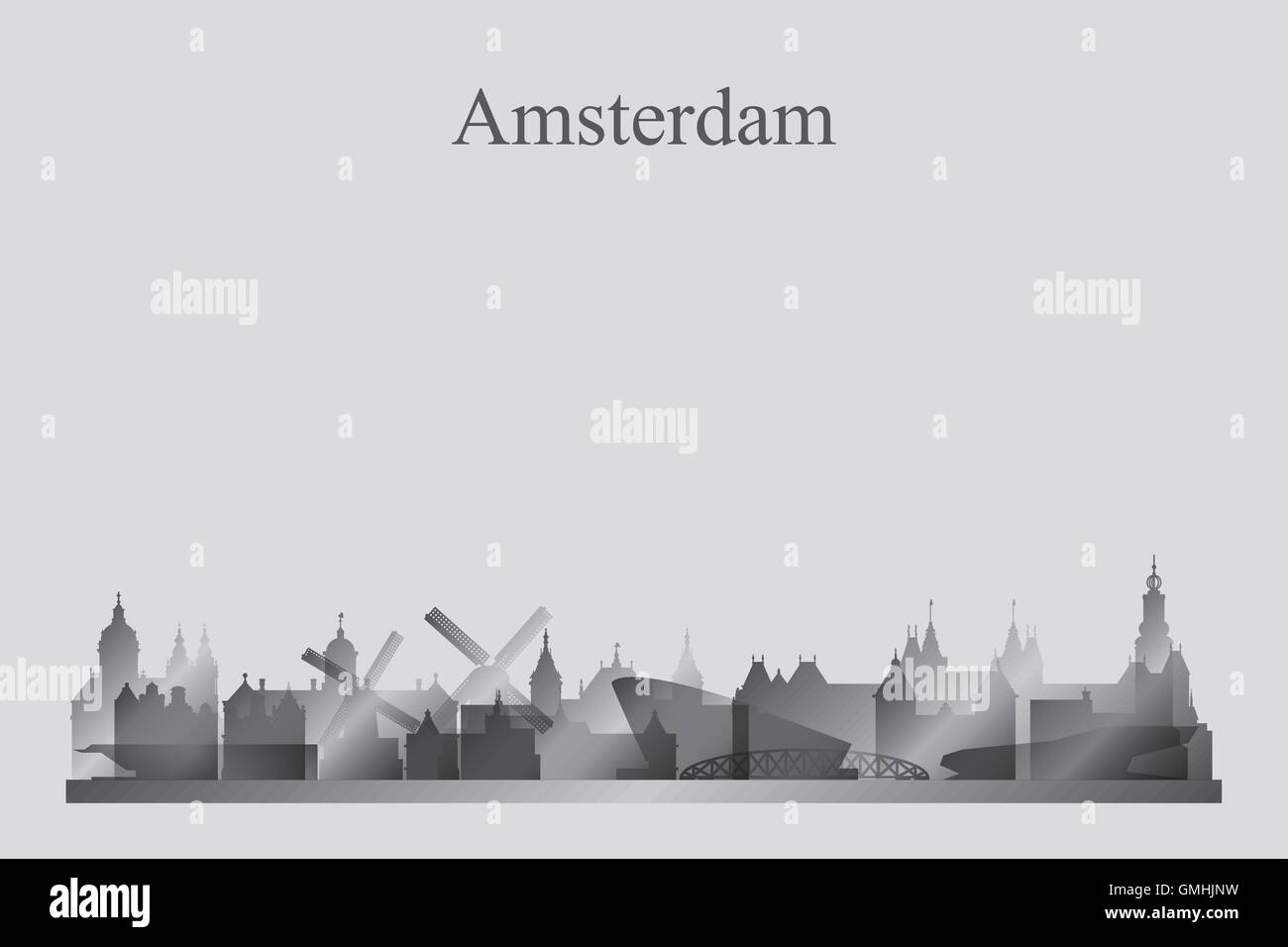 Amsterdam skyline silhouette hi-res stock photography and images - Alamy