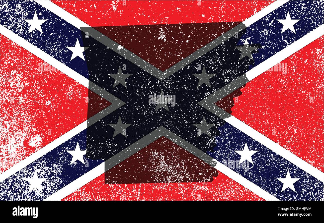 Rebel Civil War Flag With Arkansas Map Stock Vector Image & Art - Alamy