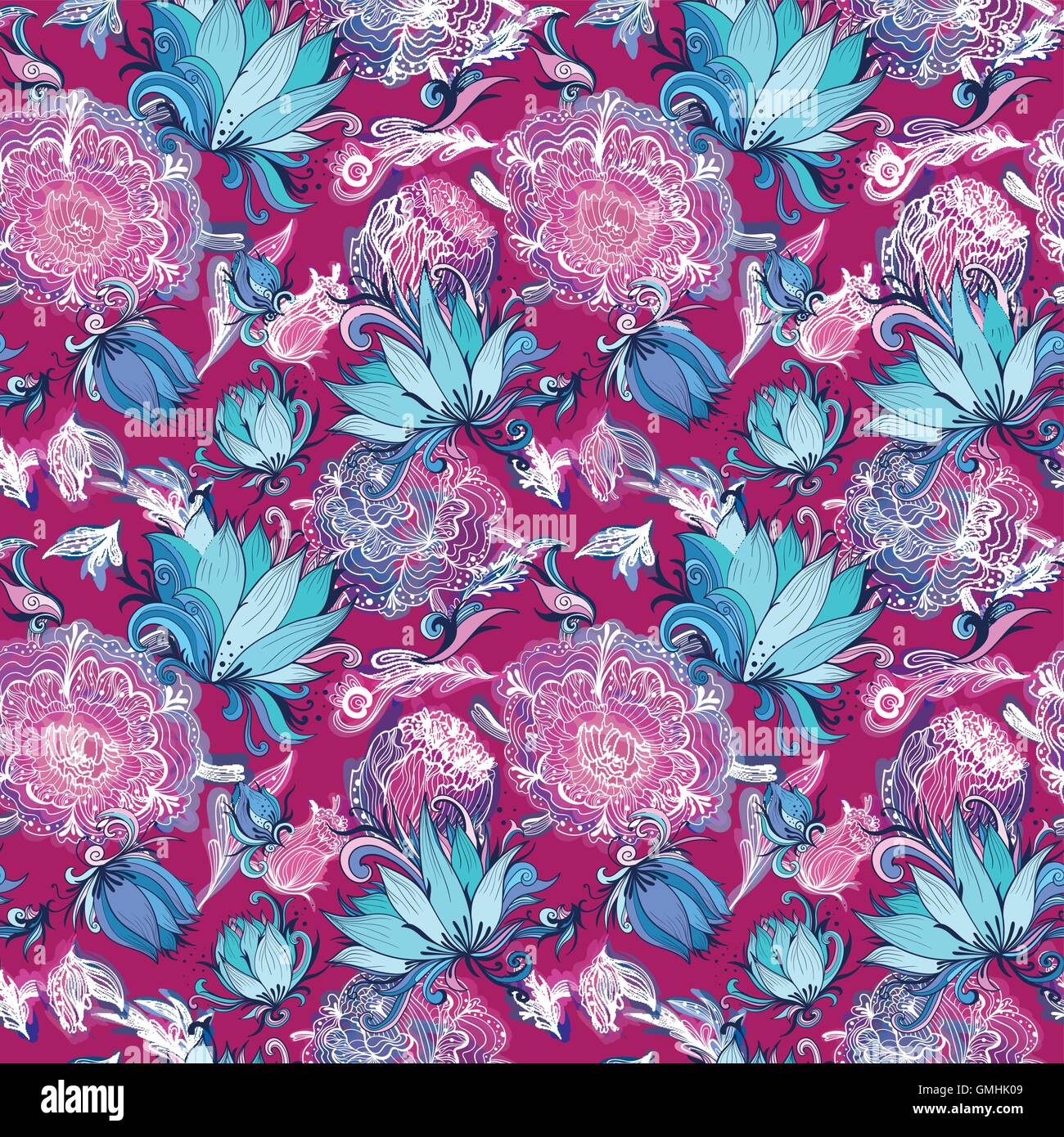 Vector seamless background poppies Stock Vector Images - Alamy