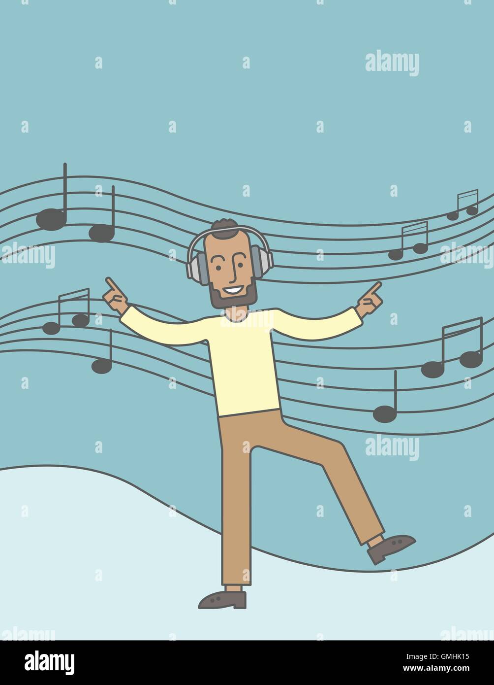 Happy african american guy black Stock Vector Images - Alamy