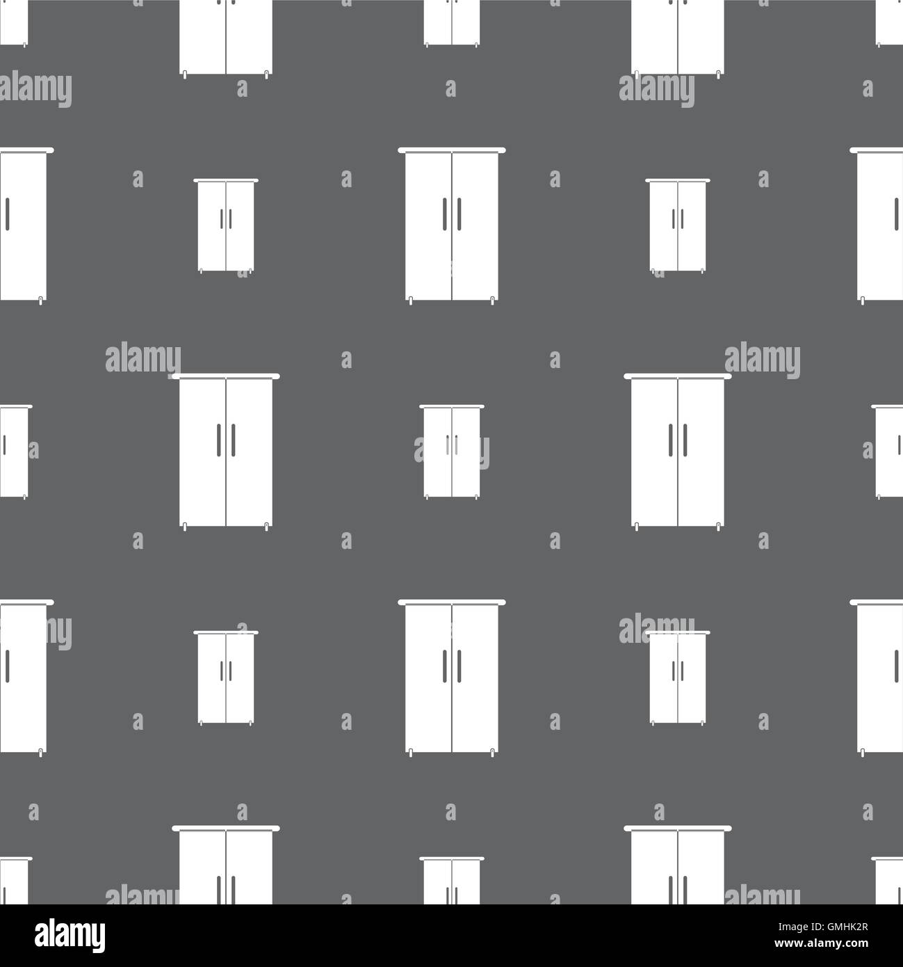 Cupboard icon sign. Seamless pattern on a gray background. Vector Stock ...