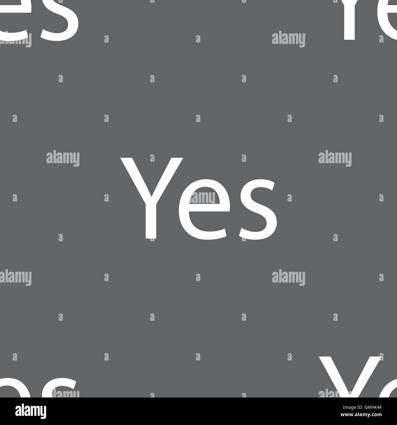 Yes sign icon. Positive check symbol. Seamless pattern on a gray ...