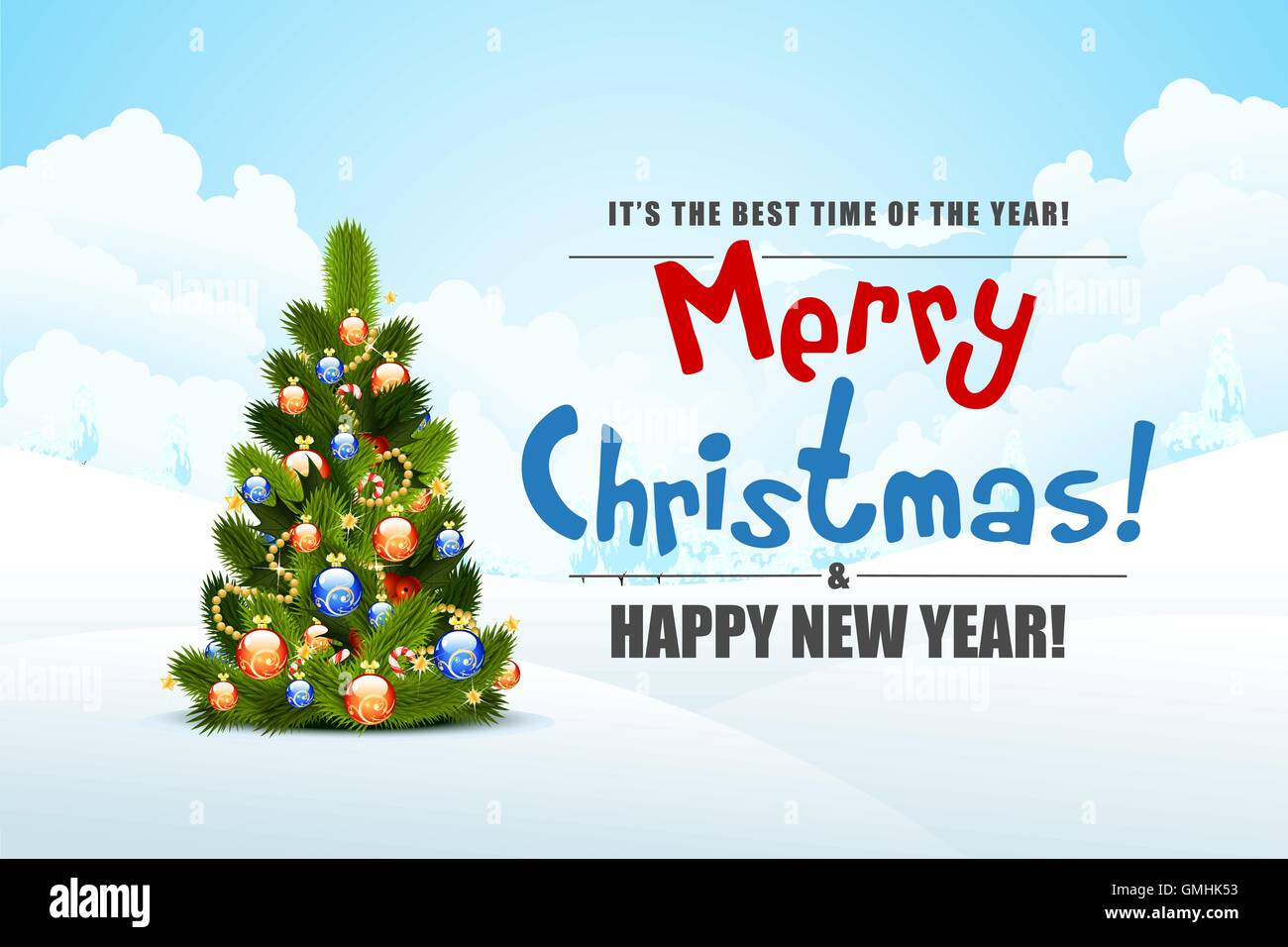 Merry Christmas Landscape Stock Vector Image & Art - Alamy