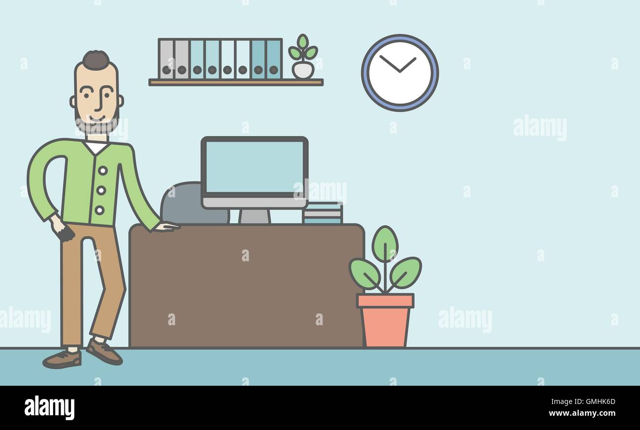 Boss office table line Stock Vector Images - Alamy