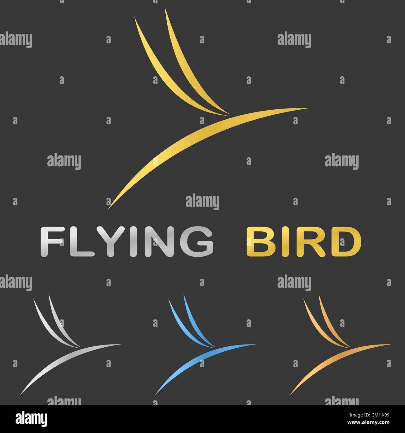 Metallic stylized flying bird logo design Stock Vector Image & Art - Alamy