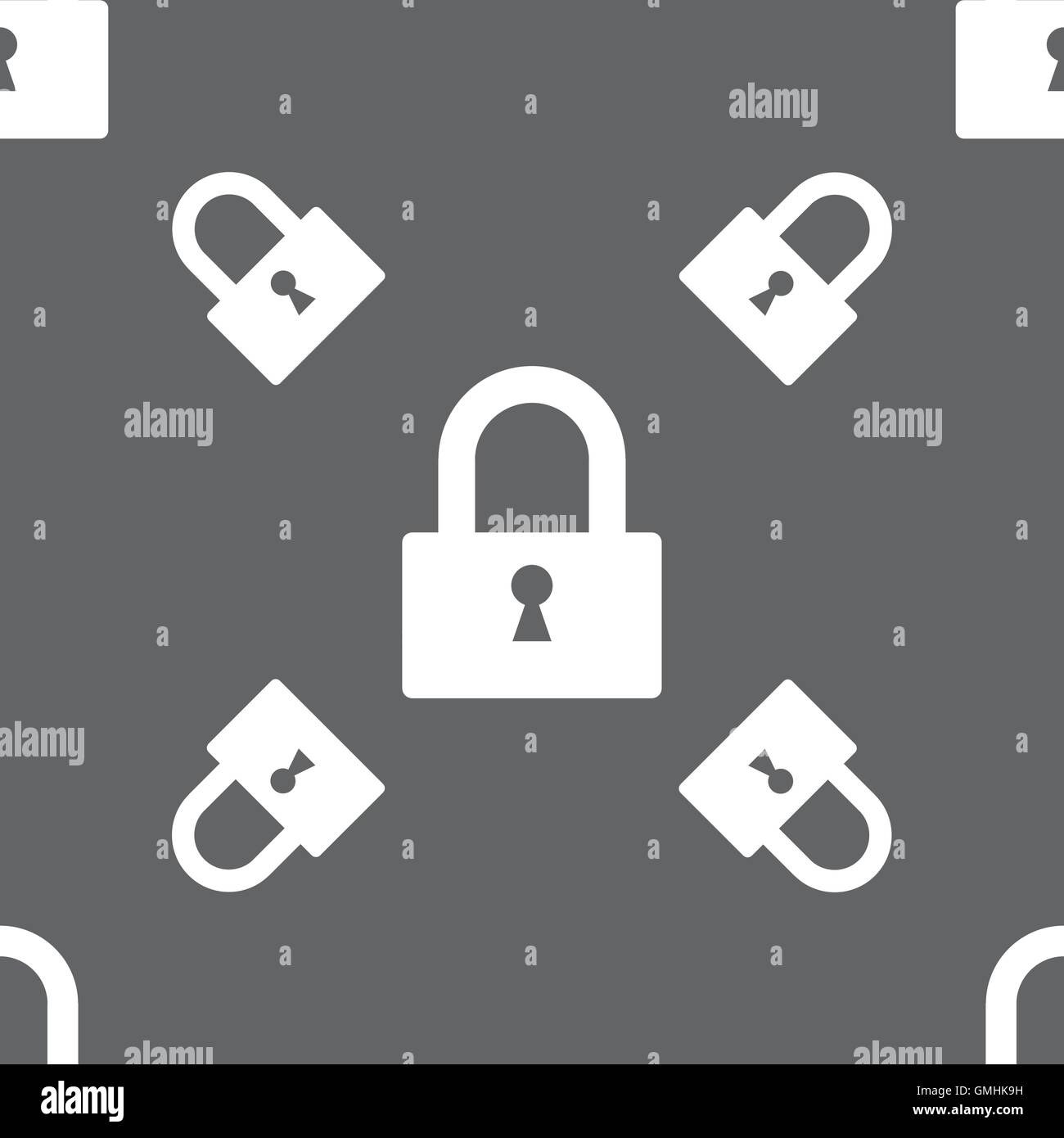 Lock sign icon. Locker symbol. Seamless pattern on a gray background ...