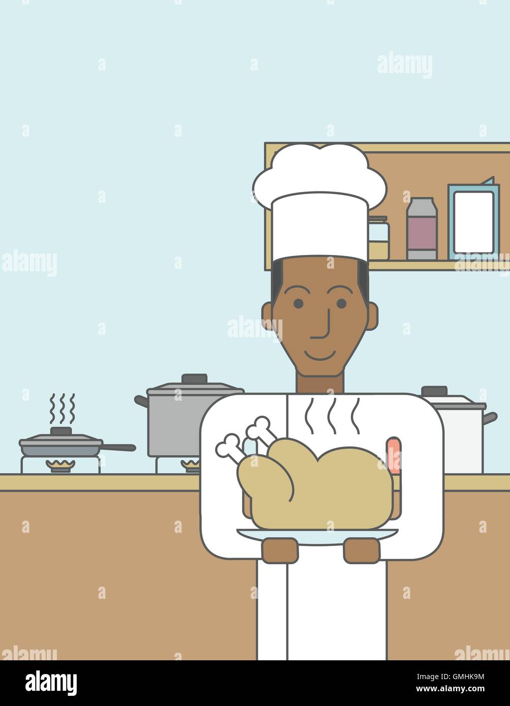 Cook with chicken Stock Vector Image & Art - Alamy