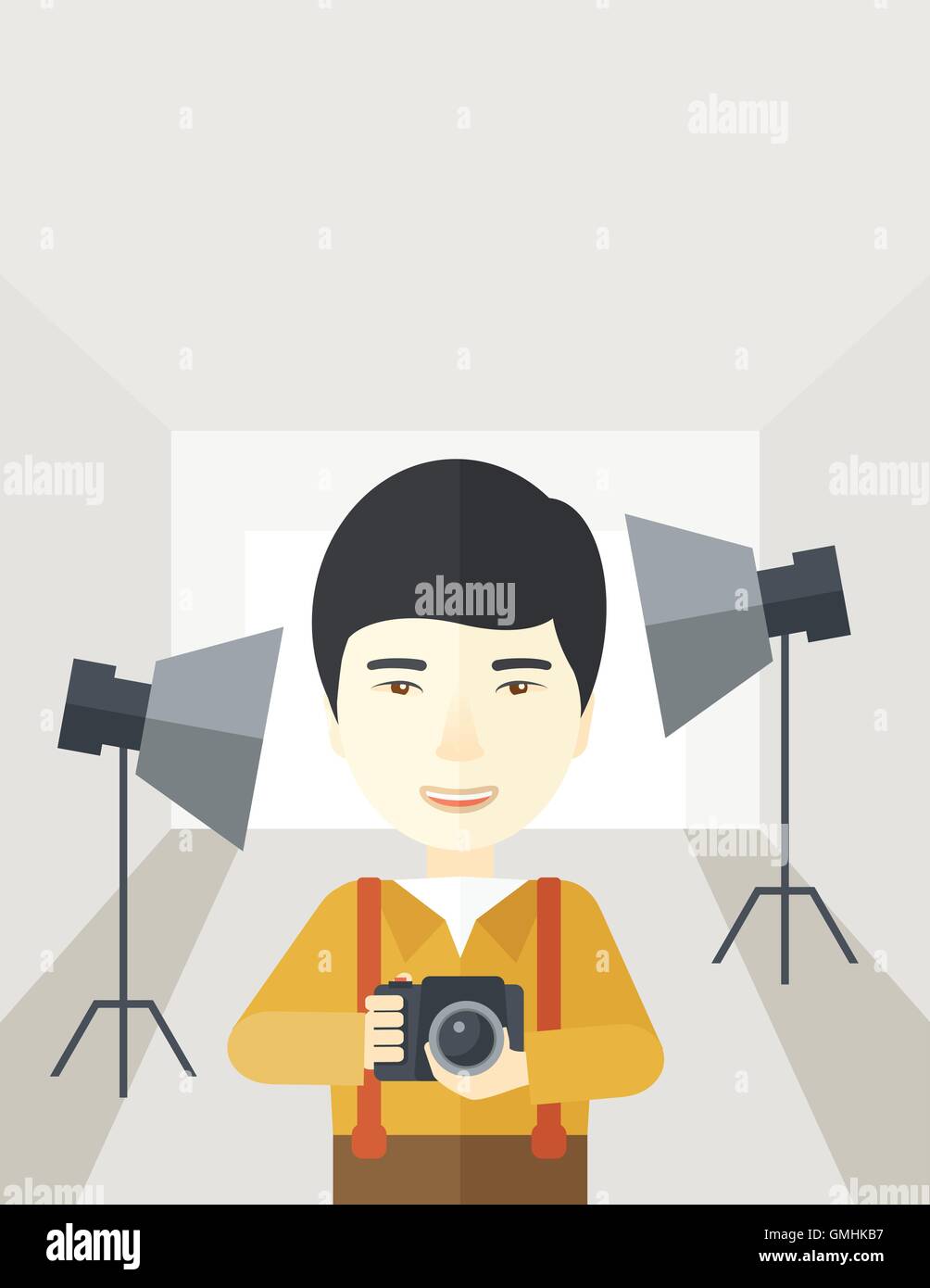 Man in photo studio Stock Vector Images - Alamy