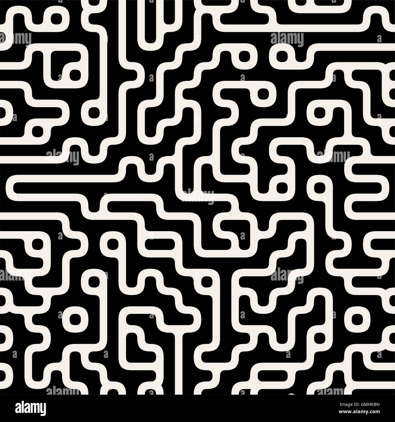 Vector Seamless Irregular Grid Line Circuit Maze Pattern Stock Vector Image & Art - Alamy