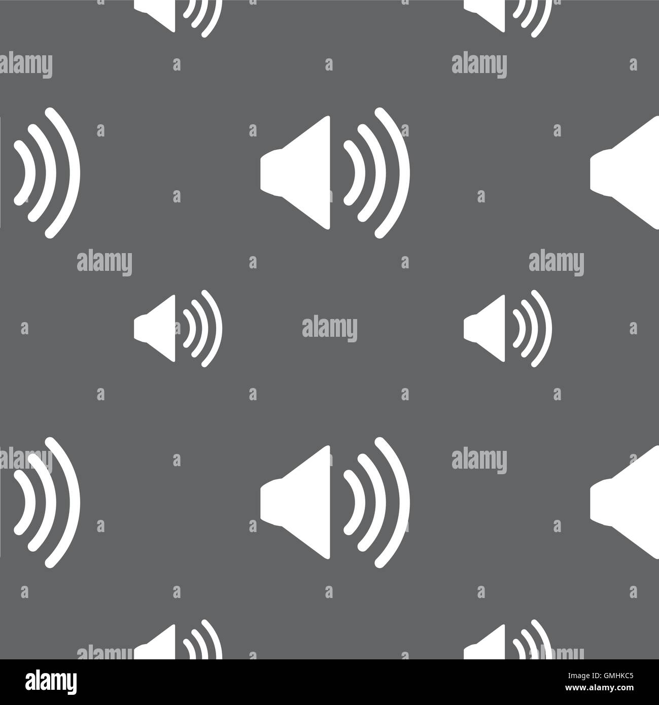 Speaker volume sign icon. Sound symbol. Seamless pattern on a gray ...