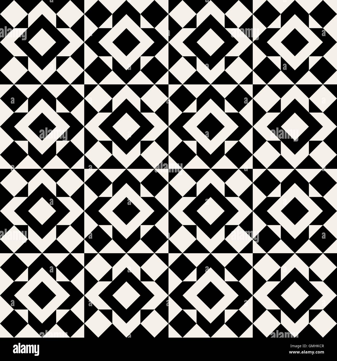 Vector Seamless Black And White Square Geometric Pattern Stock Vector ...
