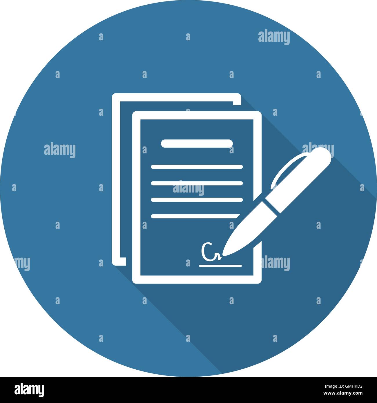 Signing Contract Icon. Business Concept. Flat Design Stock Vector Image ...