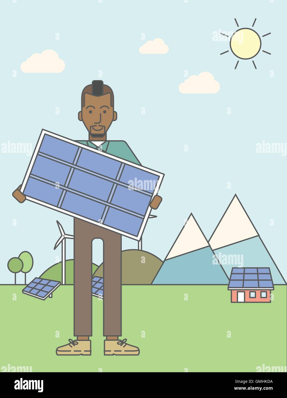 Solar panels vertical Stock Vector Images - Alamy