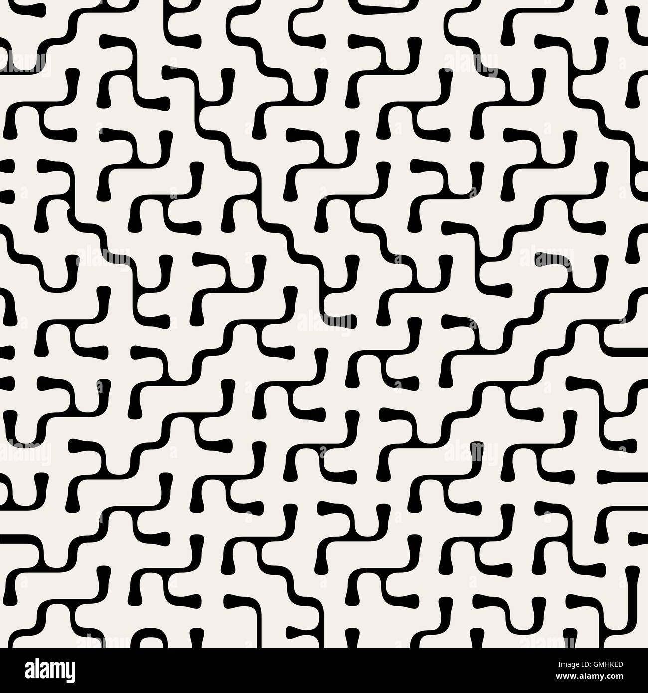 Vector Seamless Organic Maze Rounded Line Pattern Stock Vector Image ...