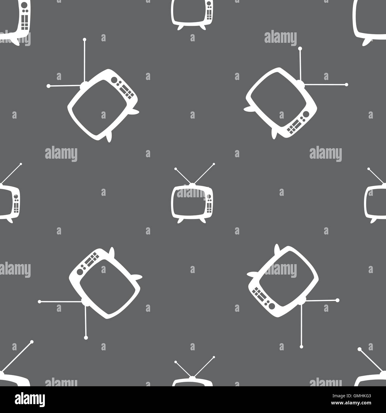 Retro TV mode sign icon. Television set symbol. Seamless pattern on a ...