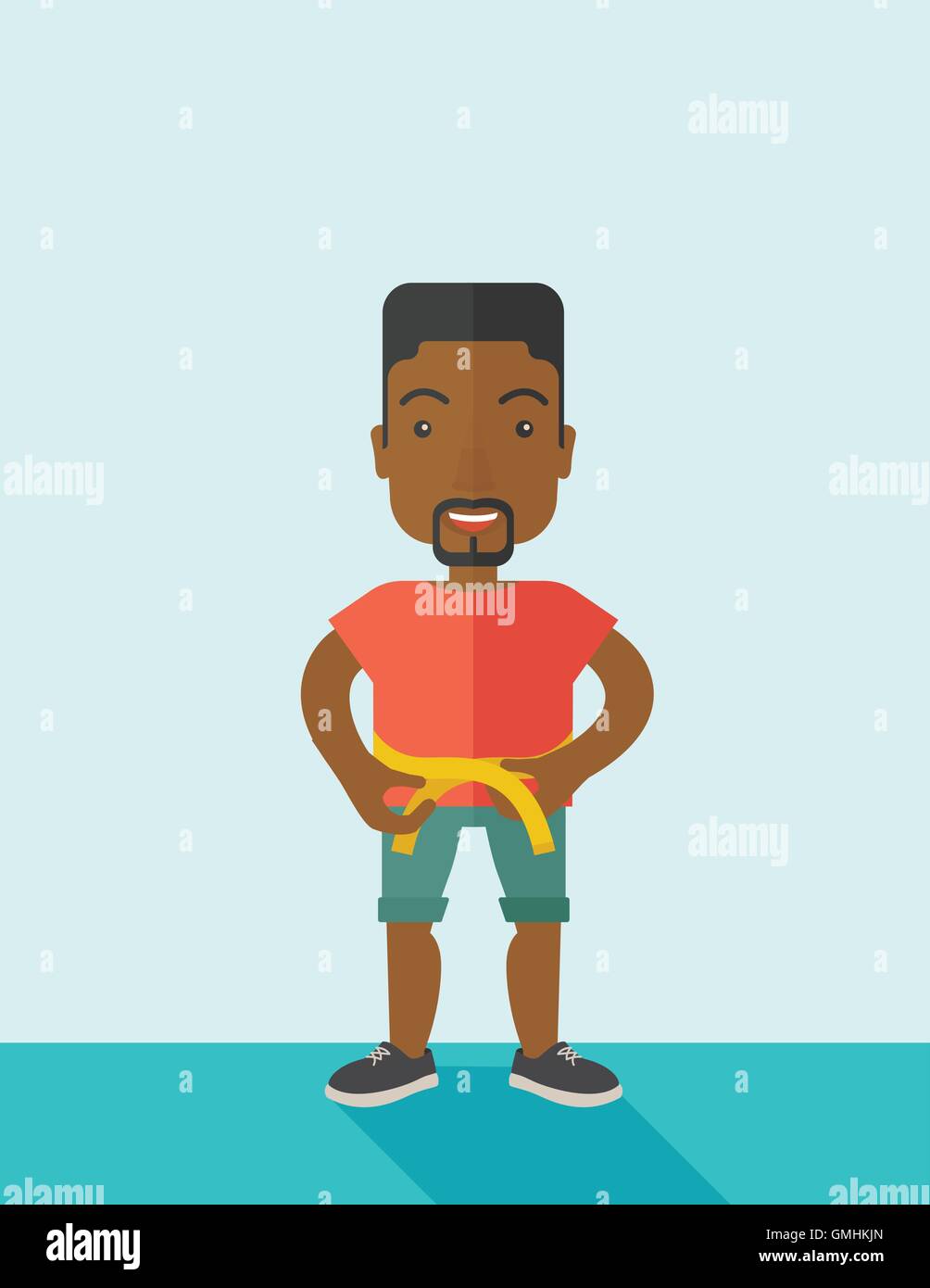 Man measuring waist Stock Vector Image & Art - Alamy