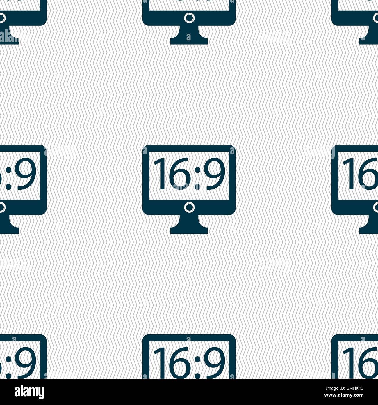 Aspect ratio 16 9 widescreen tv icon sign. Seamless abstract background ...