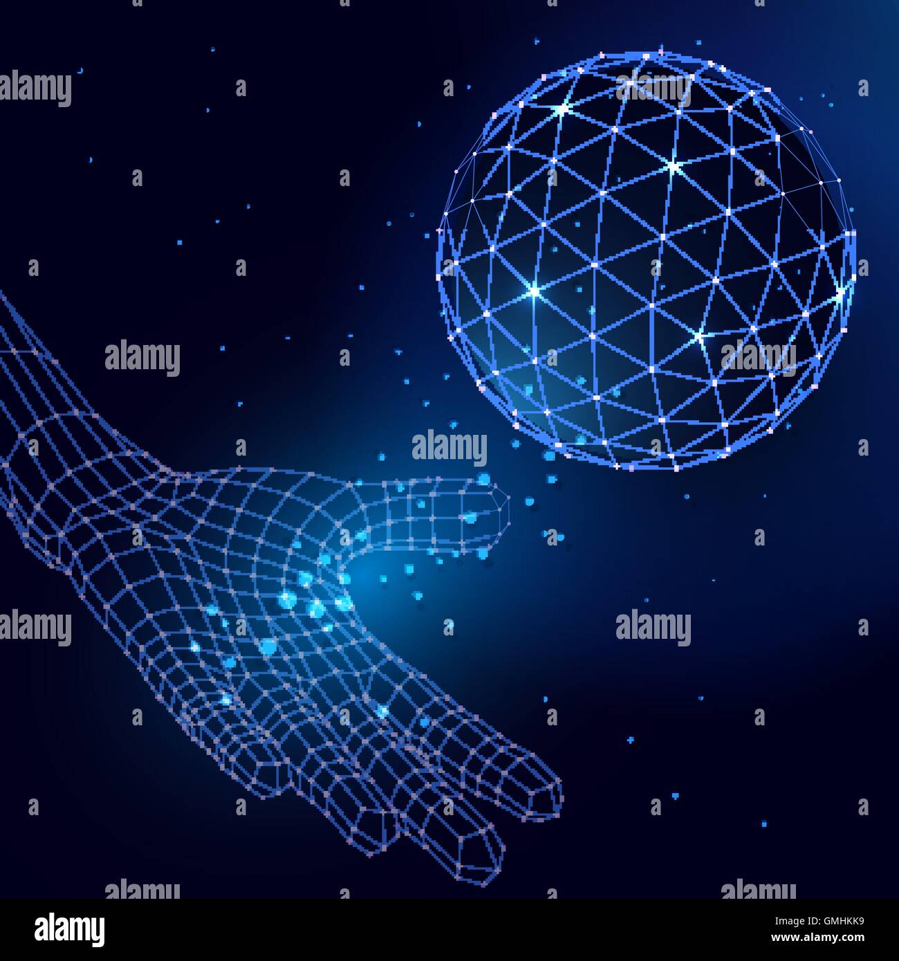 Network abstract polygonal circle Stock Vector Images - Alamy