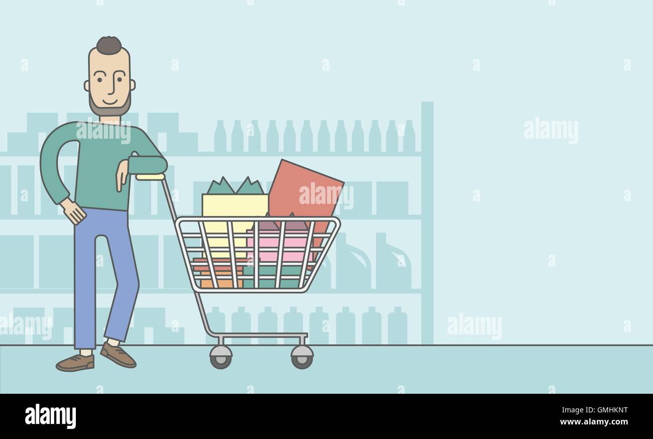 Customer with trolley Stock Vector Image & Art - Alamy