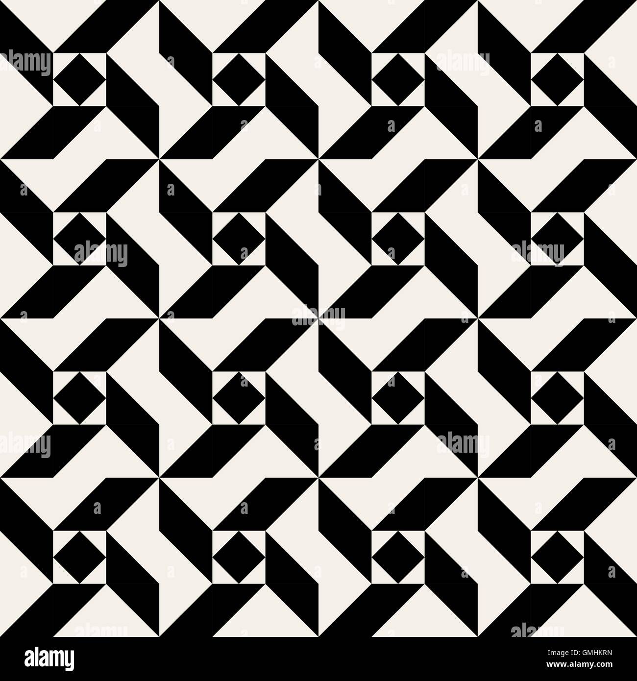 Vector Seamless Black And White Triangle Square Spiral Geometric ...