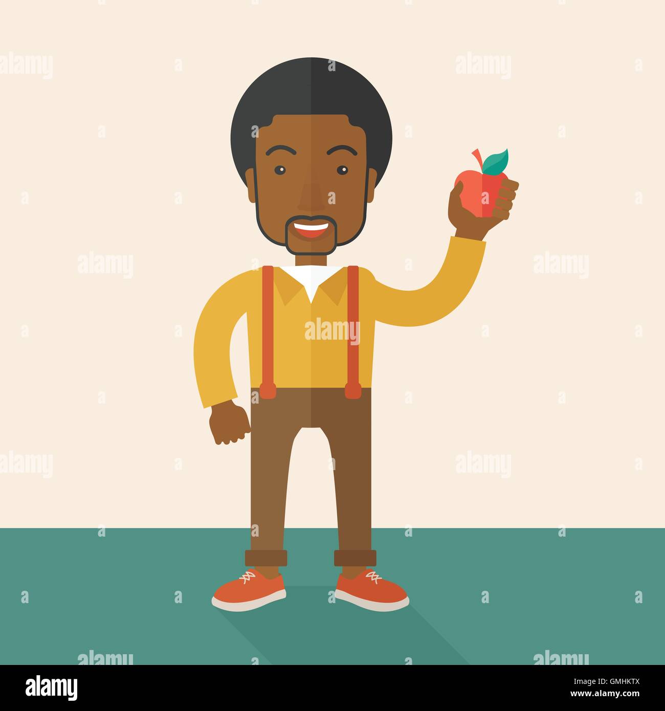 Man holding apple Stock Vector Image & Art - Alamy