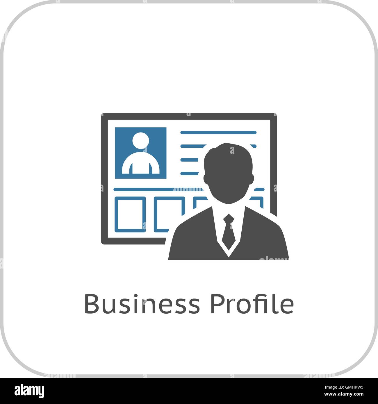 Business Profile Icon. Flat Design Stock Vector Image & Art - Alamy