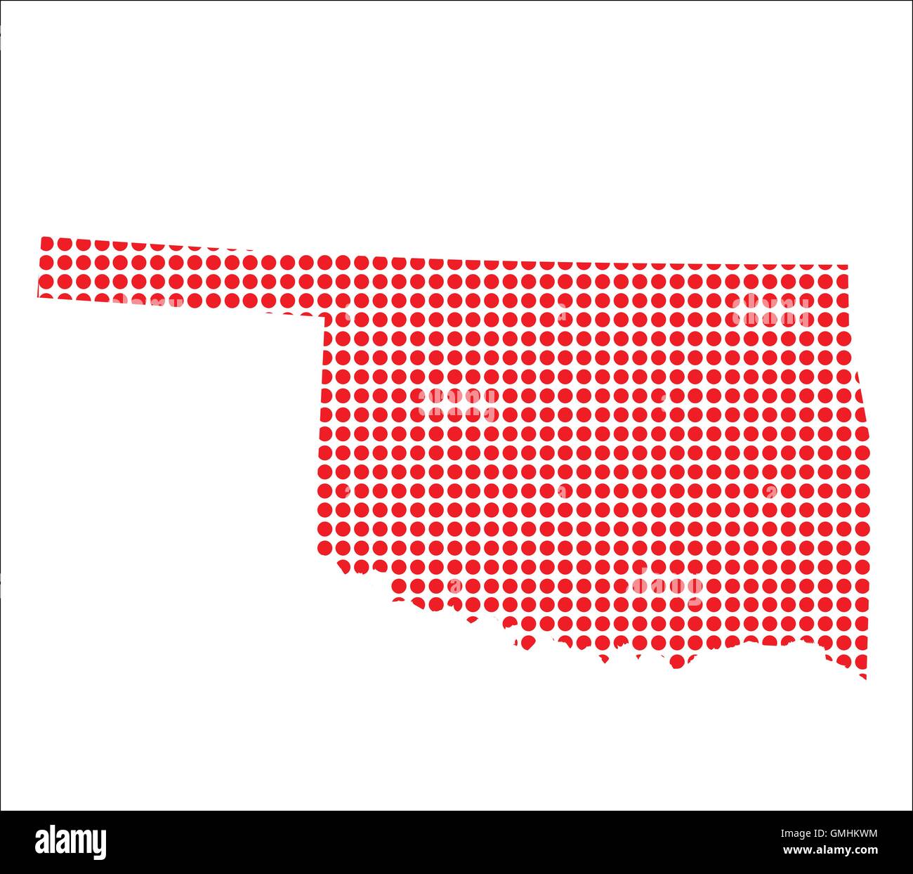 Red Dot Map of Oklahoma Stock Vector Image & Art - Alamy