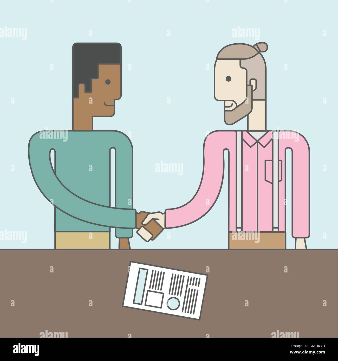 Business cartoon two men table hi-res stock photography and images - Alamy