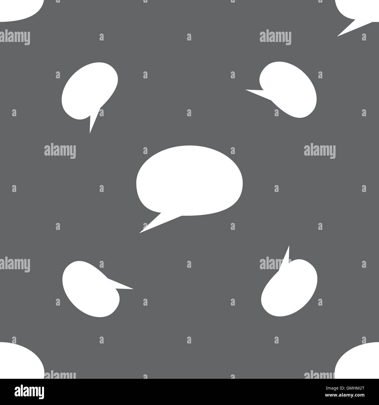 Speech bubble icons. Think cloud symbols. Seamless pattern on a gray ...