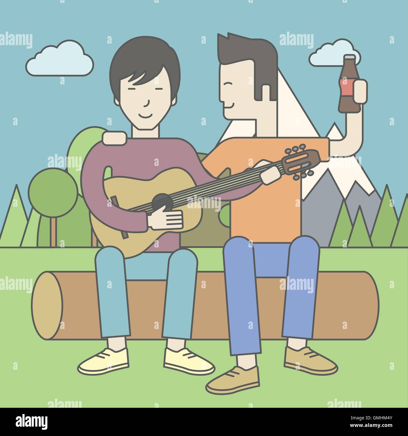 Happy men characters Stock Vector Images - Alamy