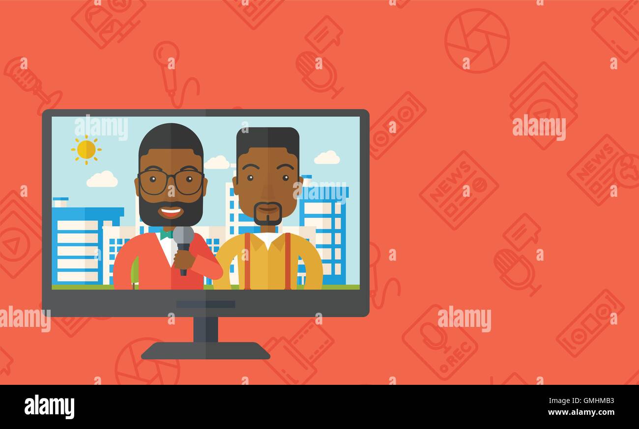 Interview cartoon Stock Vector Images - Alamy