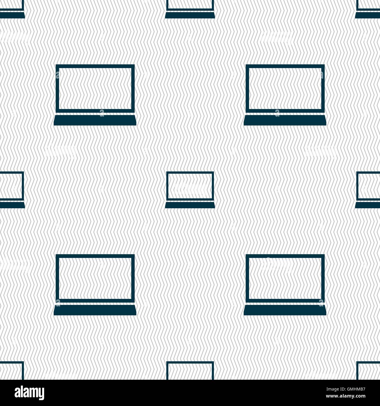 Laptop sign icon. Notebook pc symbol. Seamless abstract background with ...