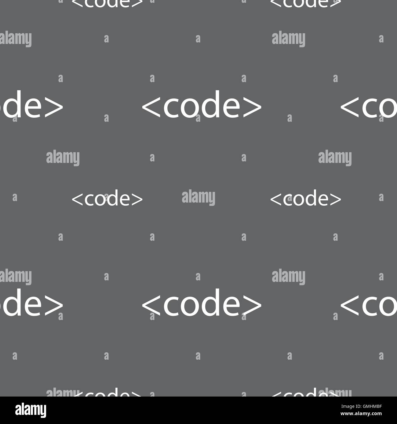 Code sign icon. Programming language symbol. Seamless pattern on a gray ...