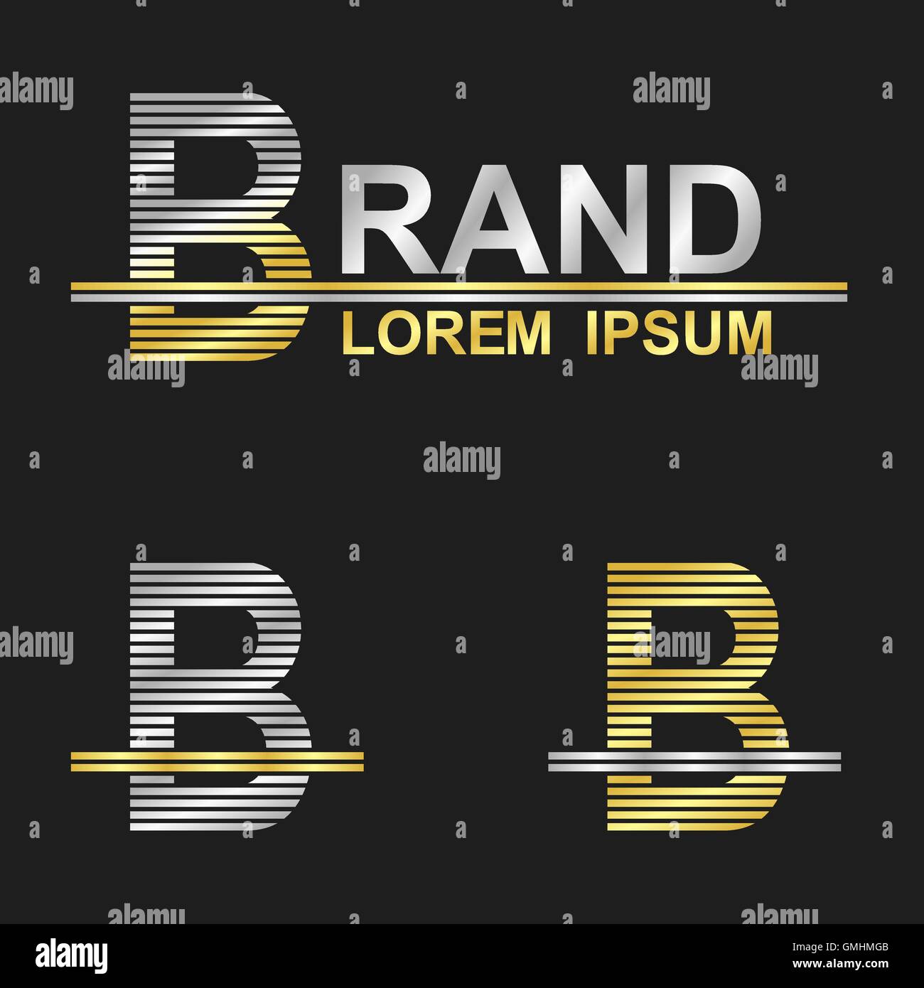 Metallic business font design - letter B (brand Stock Vector Image ...