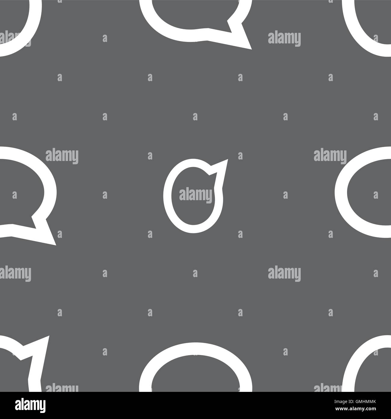 Speech bubble icons. Think cloud symbols. Seamless pattern on a gray ...