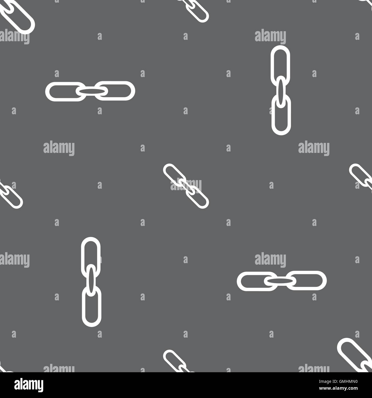 Link sign icon. Hyperlink chain symbol. Seamless pattern on a gray ...