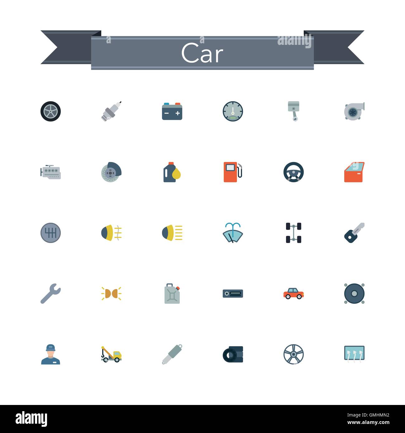 Auto repair icon flat hi-res stock photography and images - Alamy