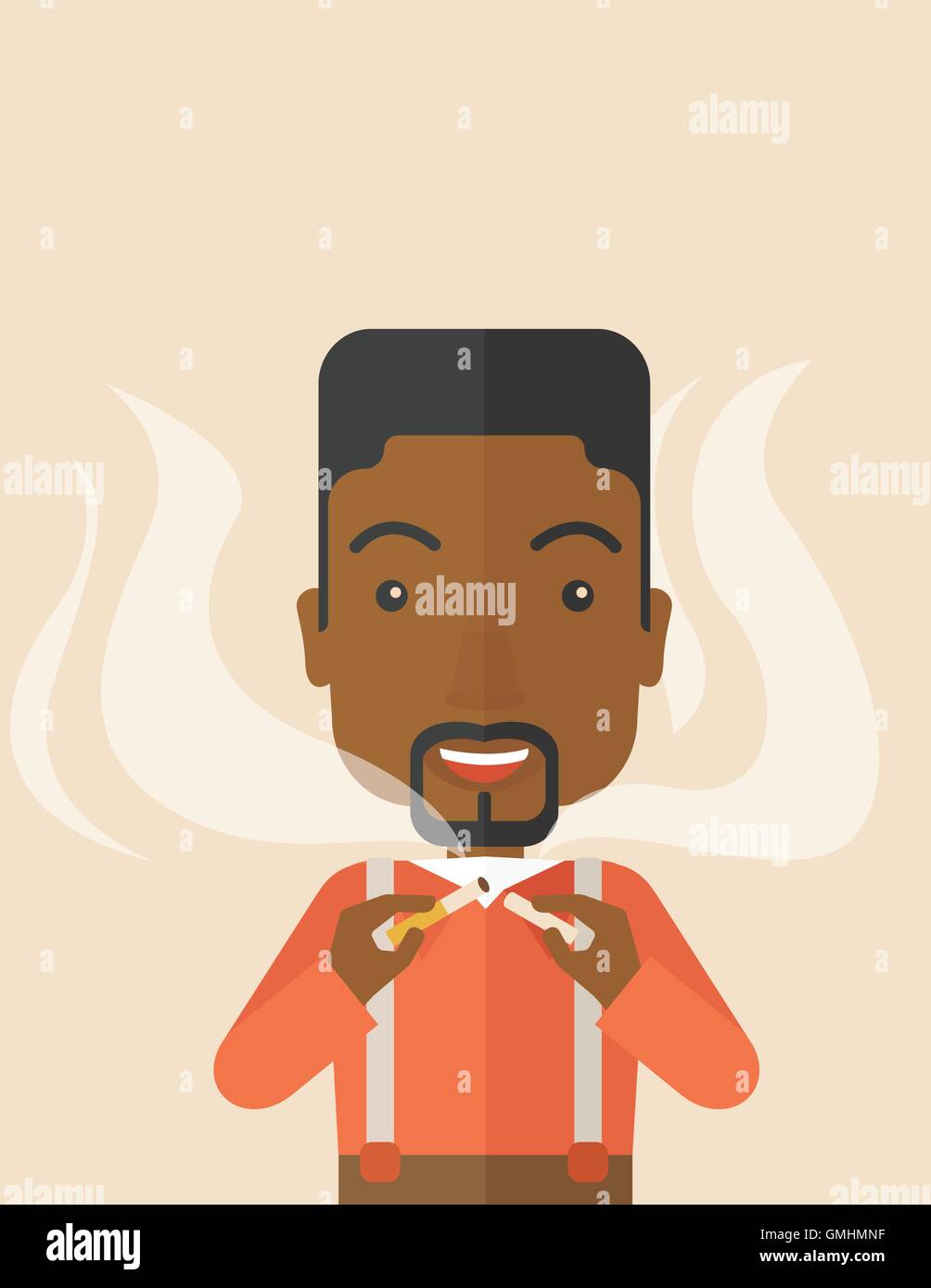 Man smoking cigarette cartoon illustration Stock Vector Images - Alamy