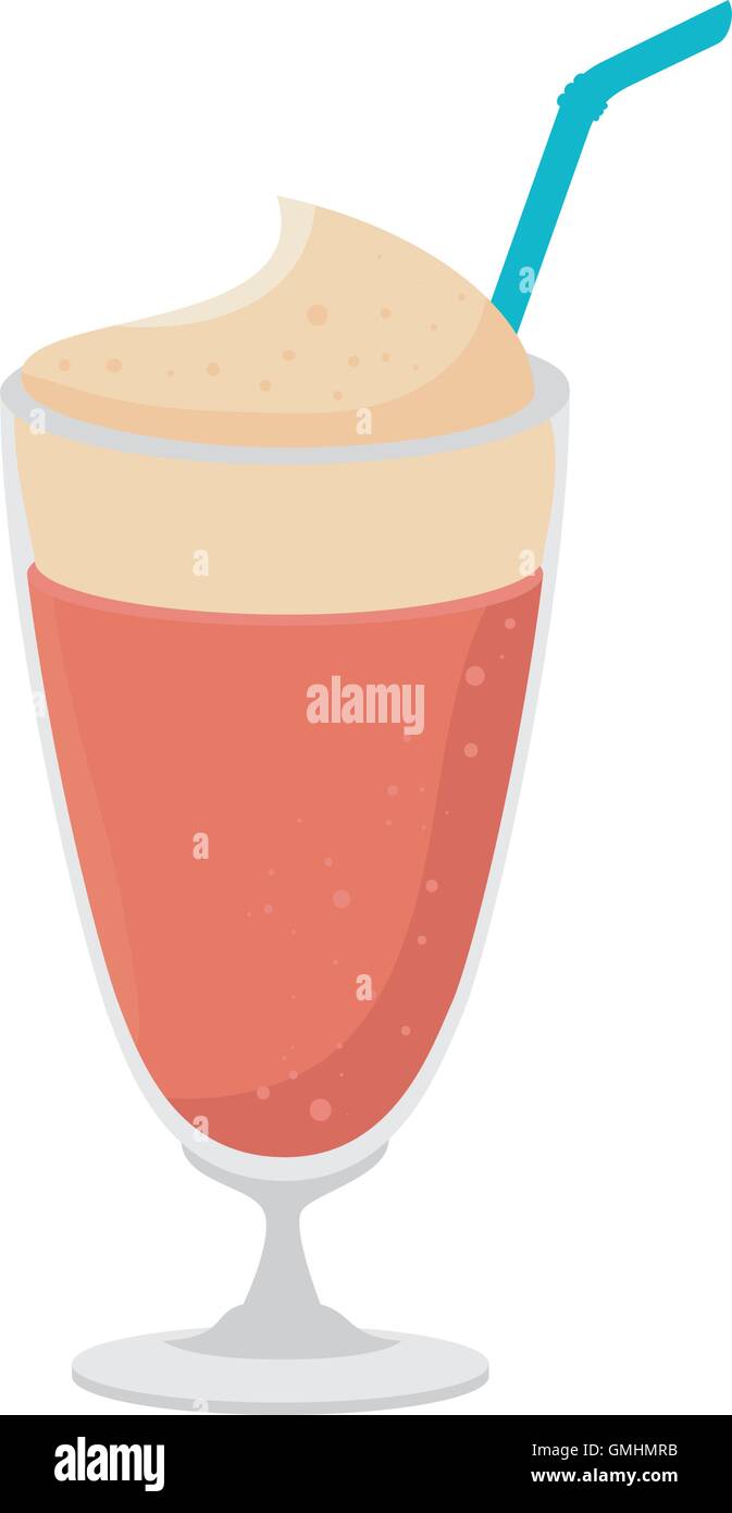 strawberry milkshake glass Stock Vector Image & Art - Alamy
