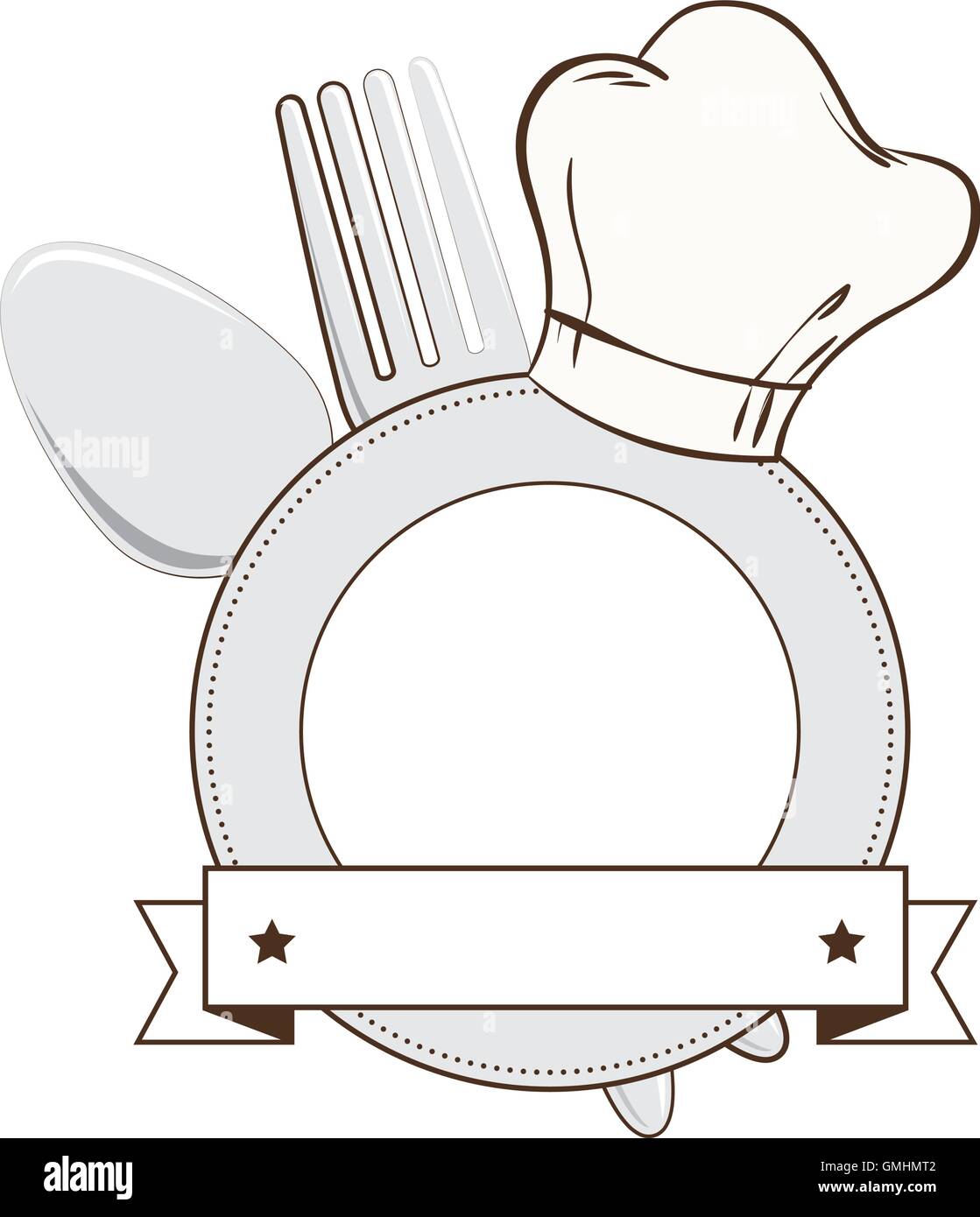 restaurant elements utensils label Stock Vector Image & Art - Alamy